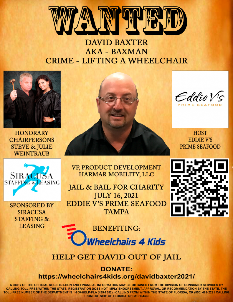 David Baxter – Jail and Bail 2021 | Wheelchairs 4 Kids