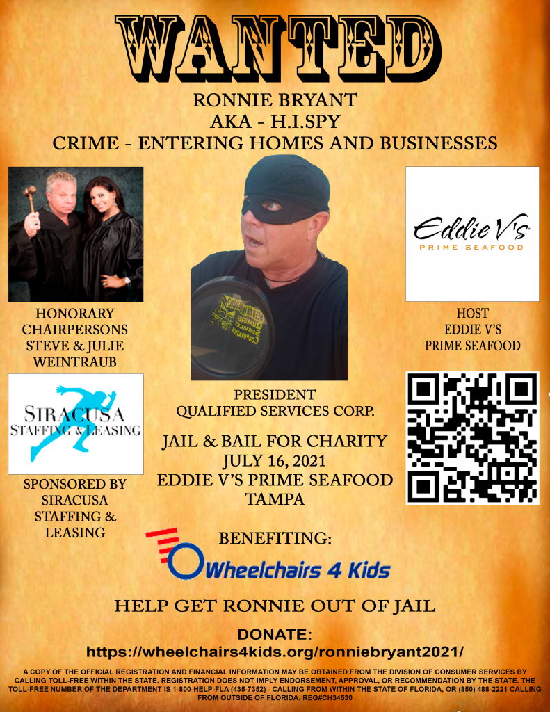 Ronnie Bryant – Jail and Bail 2021 | Wheelchairs 4 Kids